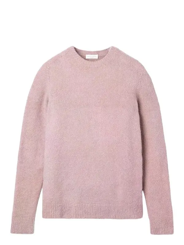 ROBERTO COLLINA Bouclé-knit Crew-neck Sweater - Pink