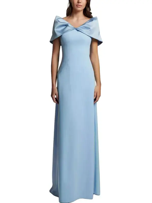 CRISTALLINI Belted Fluid Maxi Dress - Blue