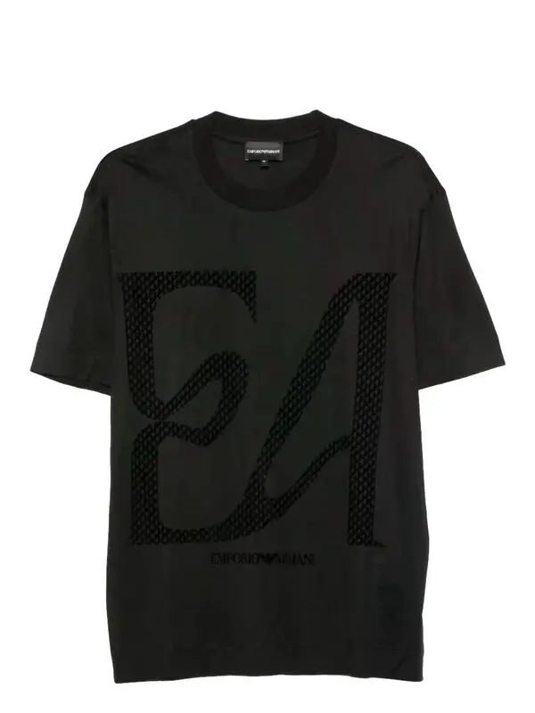 Emporio Armani Logo-print Short-sleeve T-shirt - Black