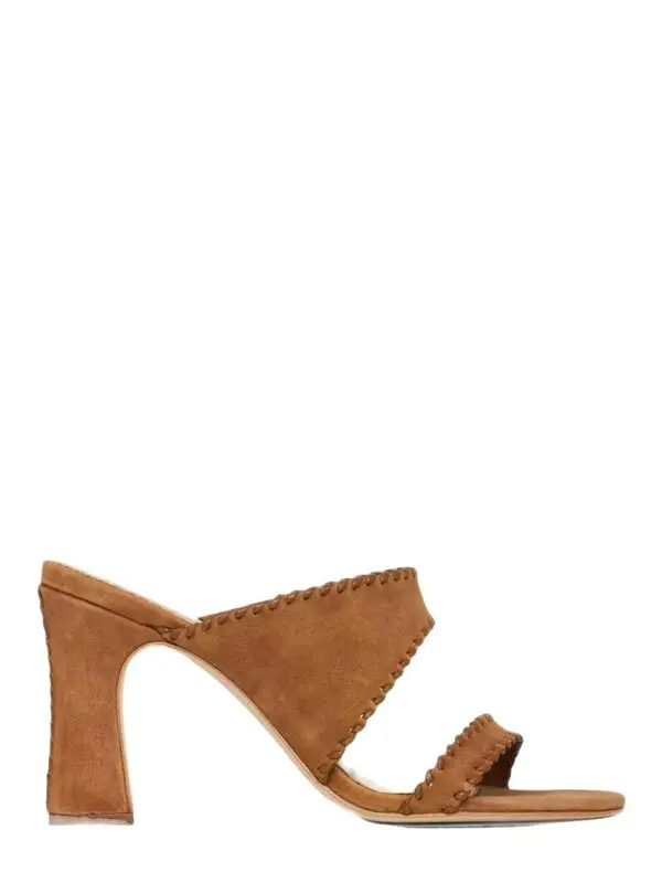 Cinq À Sept Kora Suede Whipstitch Block Heel Sandals - Brown