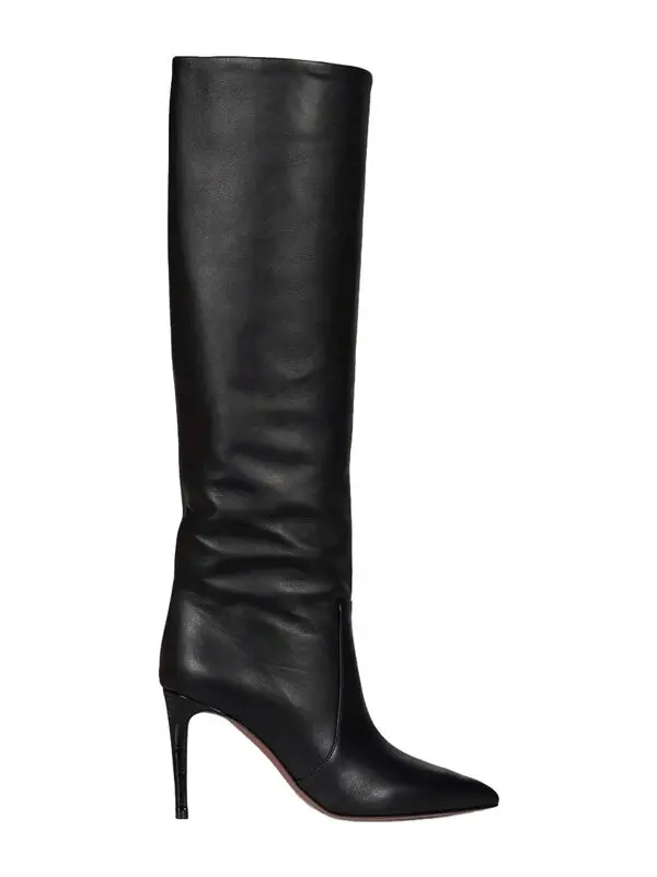 Paris Texas Pointed-toe Leather Knee-high Boots - Black