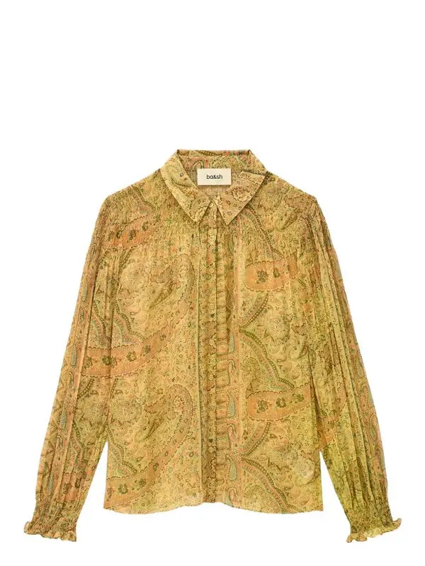 Ba&sh Cleo Paisley-print Smocked Blouse - Yellow