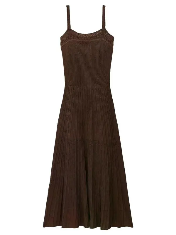 Ba&sh Noto Crochet-knit Maxi Dress - Brown