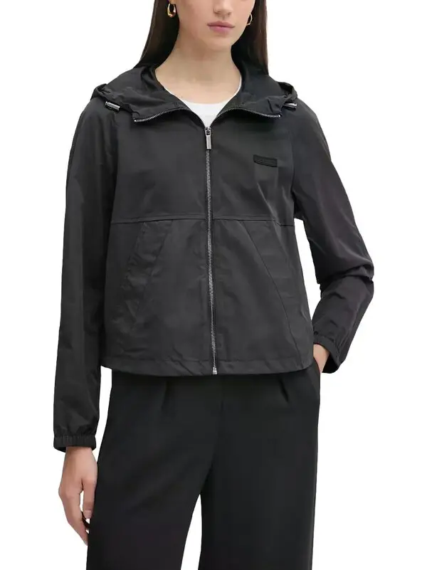 Armani Exchange Logo Patch Hooded Jacket - Black