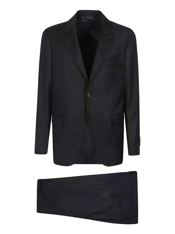 LARDINI Wool Single-breasted Suit - Black