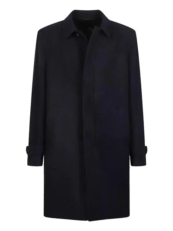LARDINI Wool Button-cuff Coat - Blue