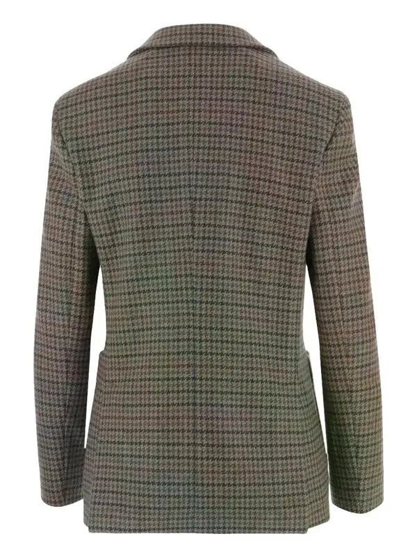 LARDINI Check Cashmere Blazer - Brown
