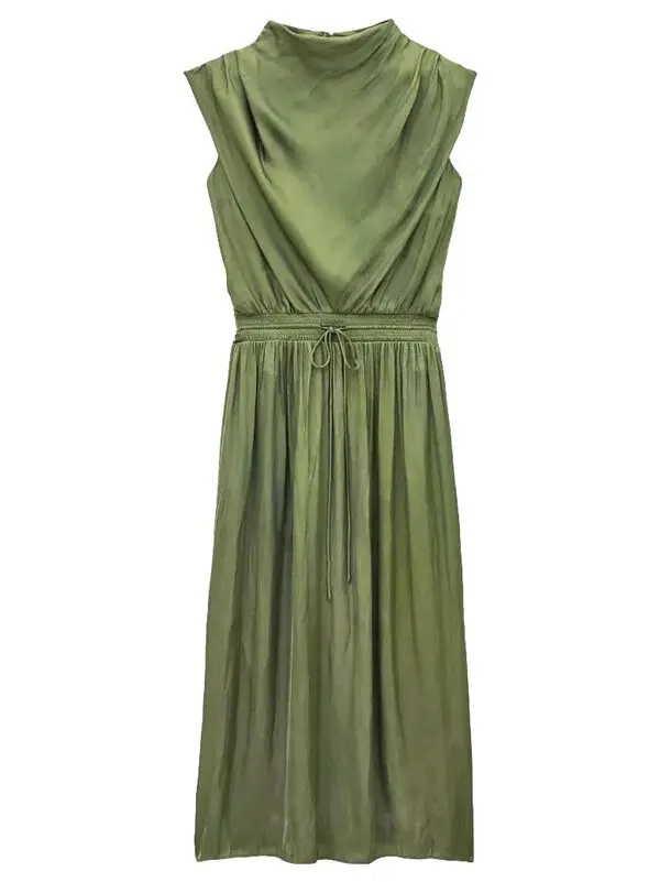 Ba&sh Celea Draped Midi Dress - Green