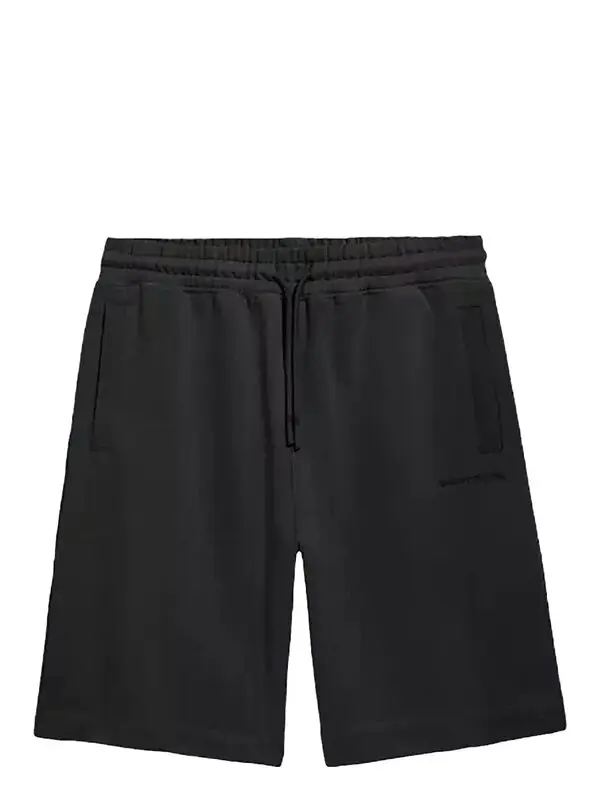 GERTRUDE Yann Drawstring Waist Logo Patch Shorts - Black
