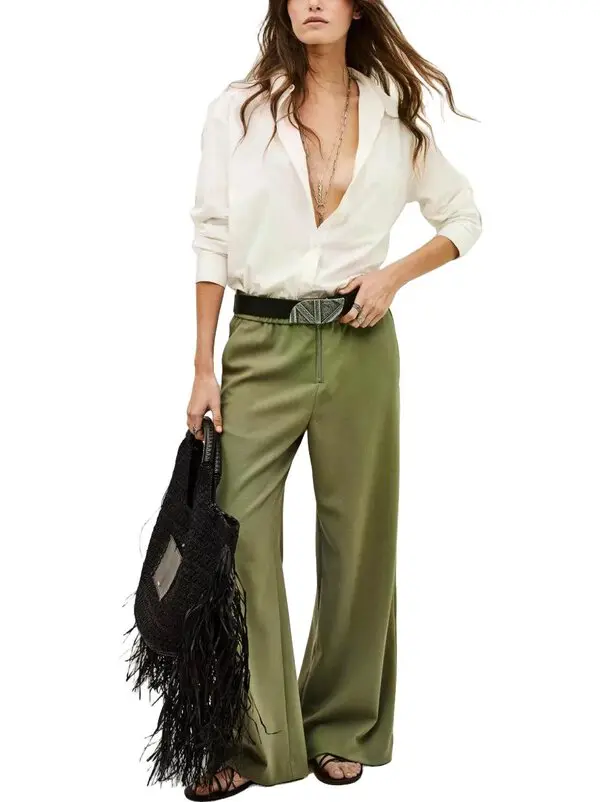 Ba&sh Narlos Wide-leg Trousers - Green