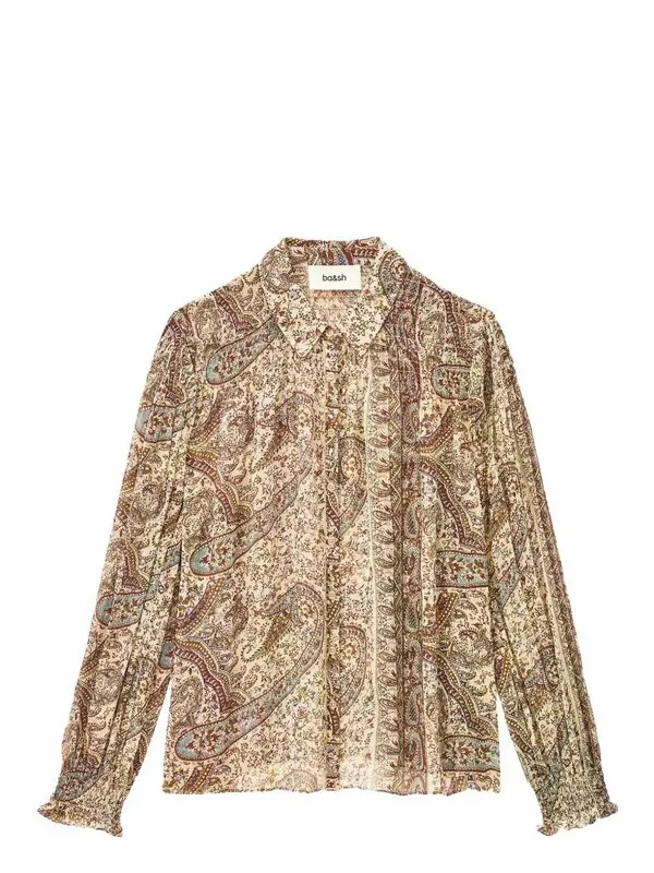 Ba&sh Paisley Print Smocked Cuff Shirt - Neutrals