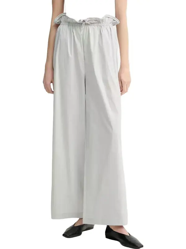 ISABELLE BLANCHE Drawstring Ruffled Waist Trousers - Grey