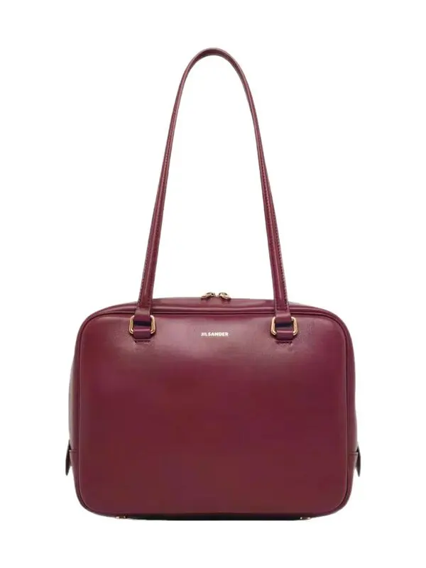 JIL SANDER Medium Vision Leather Shoulder Bag - Red