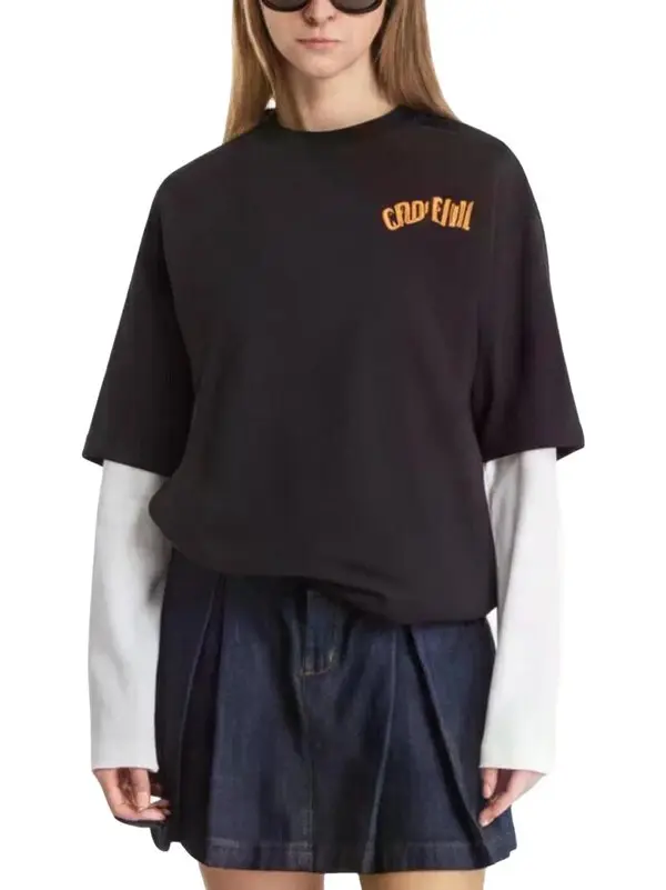 New Era Graphic-print Oversized T-shirt - Black