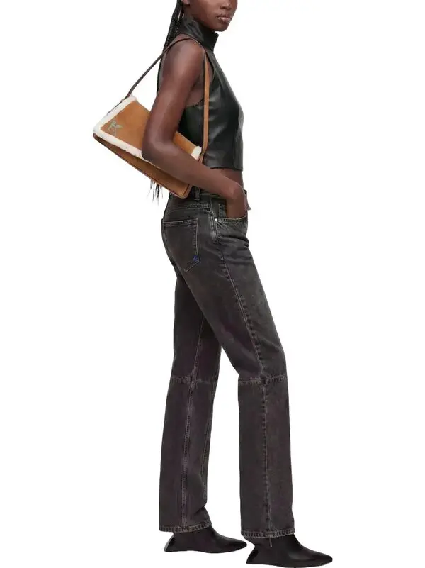 Karl Lagerfeld Geo Suede Flap Shoulder Bag - Brown