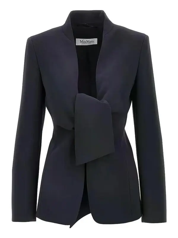 Max Mara Cady Jacket With Sash Detail Midnightblue - Blue