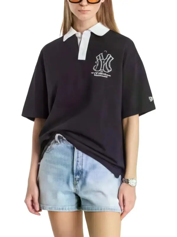 New Era New York Yankees Logo-embroidered Polo Shirt - Black