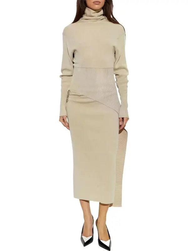 LANVIN Wool And Cashmere Midi Dress - Neutrals