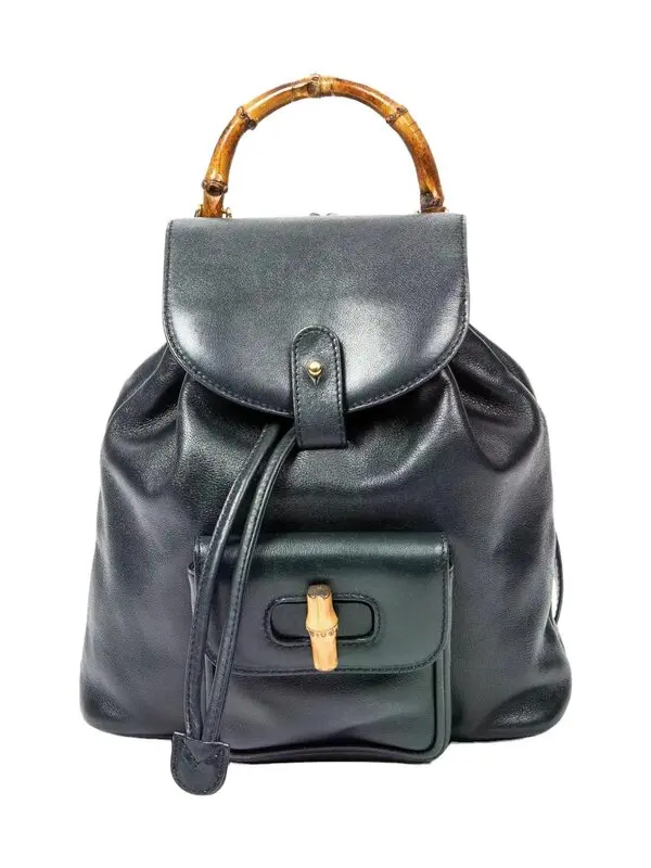 Gucci 1990 Bamboo Backpack - Blue