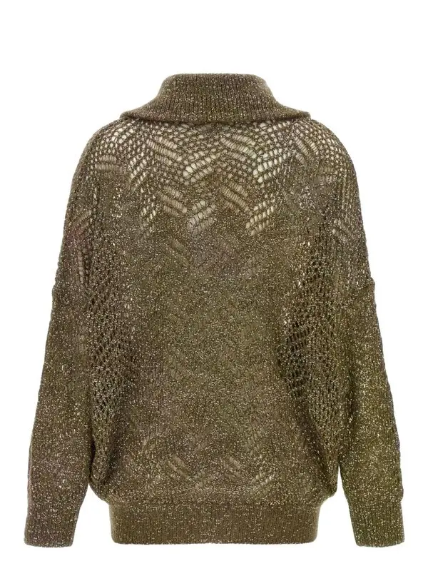 Brunello Cucinelli Sequin Embellished Zip-up Cardigan - Brown