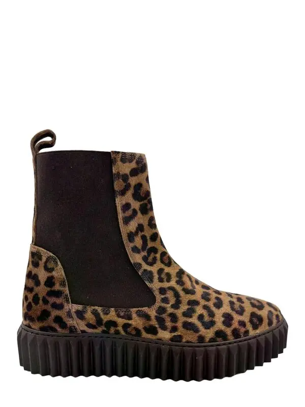 VOILE BLANCHE Leopard-print Ankle Boots - Brown