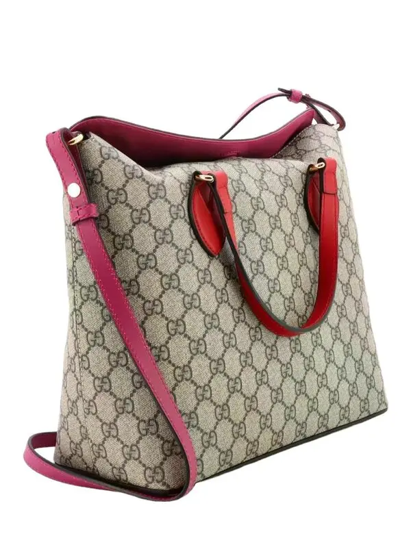 Gucci Gg Coated Canvas Medium Satchel Tote - Brown