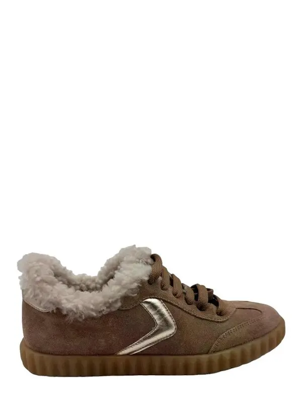 VOILE BLANCHE Ines Shearling-trim Sneakers - Brown
