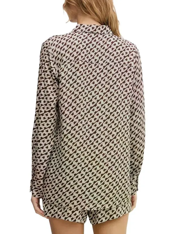 Melissa Odabash Millie Chain-print Button-up Shirt - Brown
