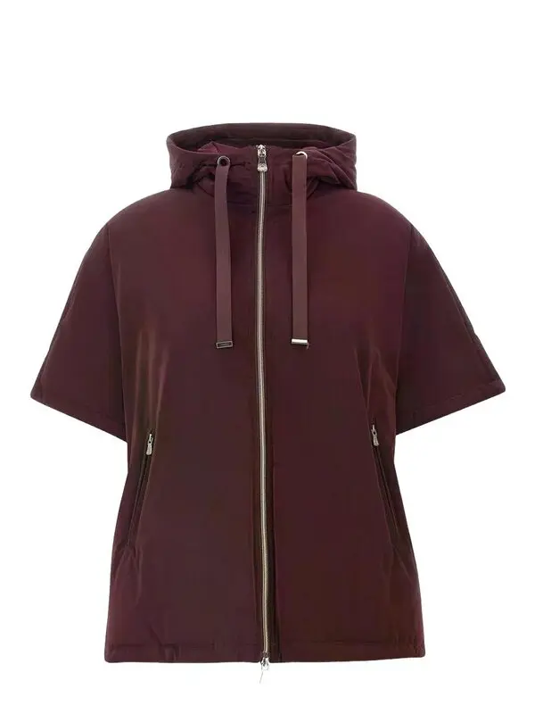 ELENA MIRÒ Short-sleeve Hooded Jacket - Red