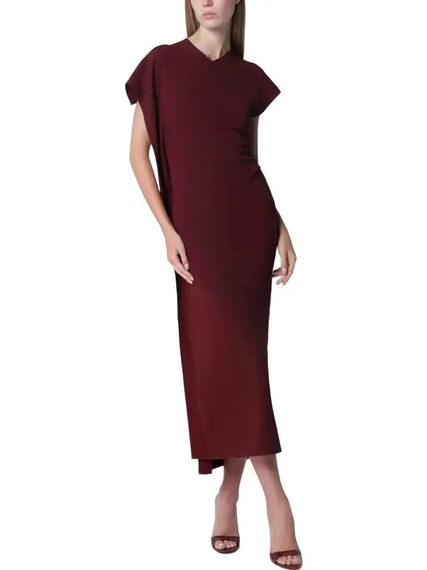 Victoria Beckham Draped Midi Dress - Red
