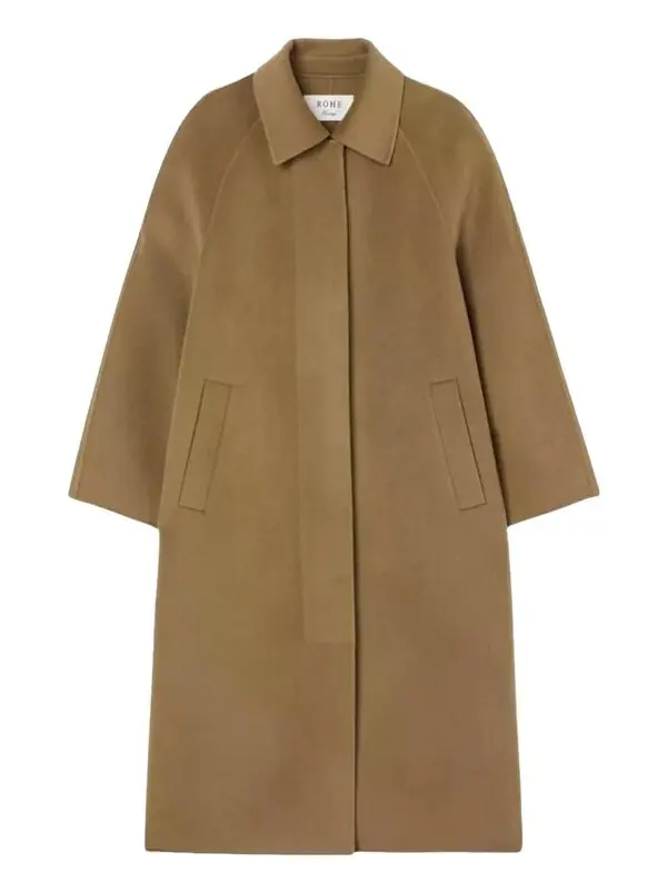 RÓHE Raglan-sleeve Concealed-fastening Coat - Neutrals