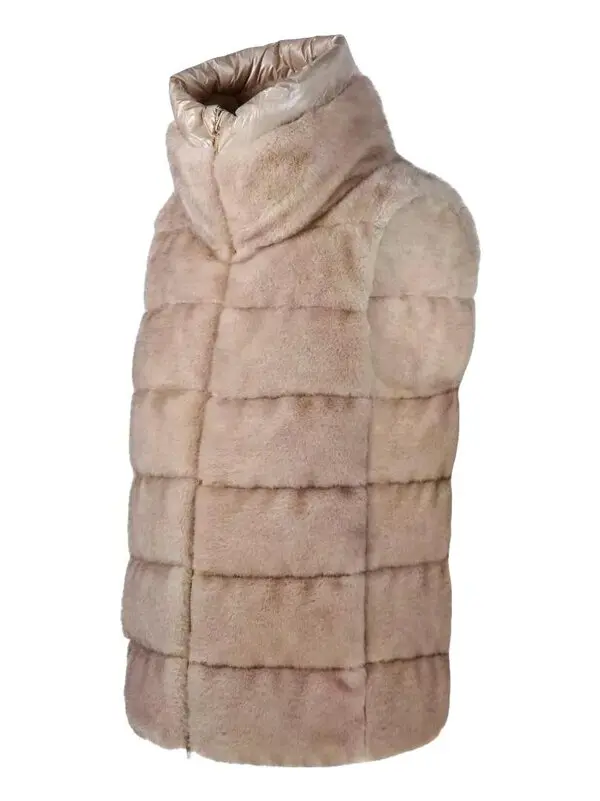 Herno Faux Fur Padded Gilet - Neutrals