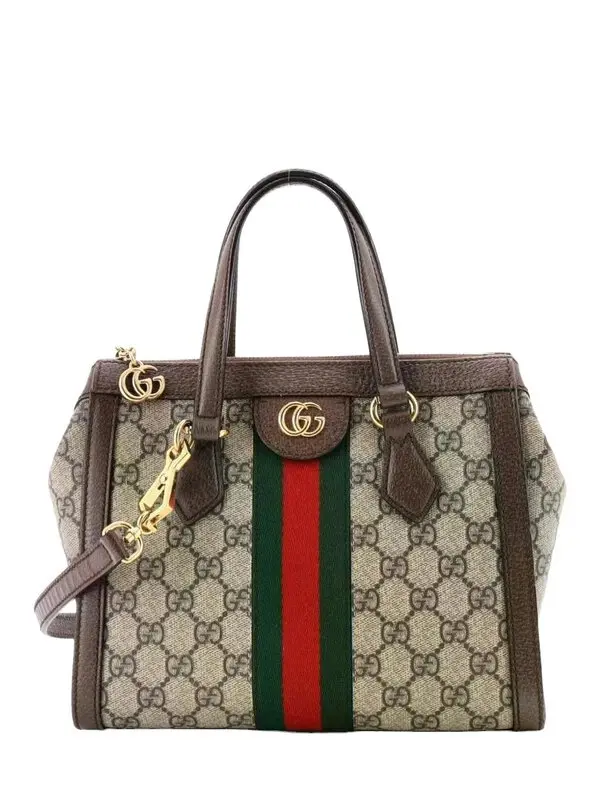 Gucci Ophidia Top Handle Gg Coated Canvas Small Tote Bag - Brown