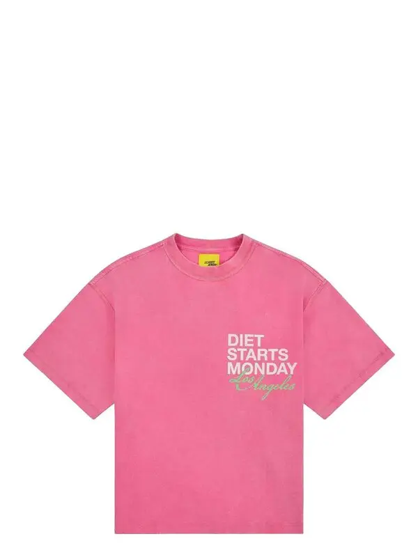 DIET STARTS MONDAY Dsmla Logo-print Cotton T-shirt - Pink
