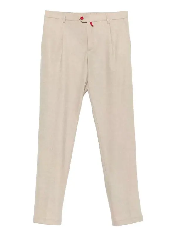 Kiton Pleated Straight-leg Trousers - Neutrals