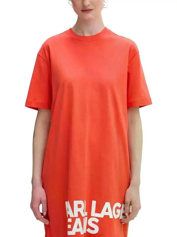 Karl Lagerfeld Logo Print T-shirt Dress - Red