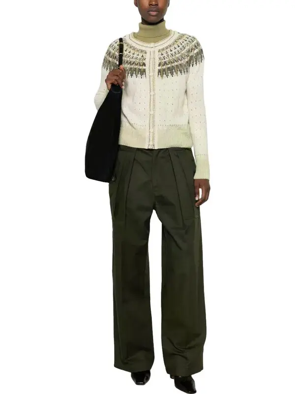 Ermanno Scervino Sequin-embellished Fair Isle Cardigan - Neutrals