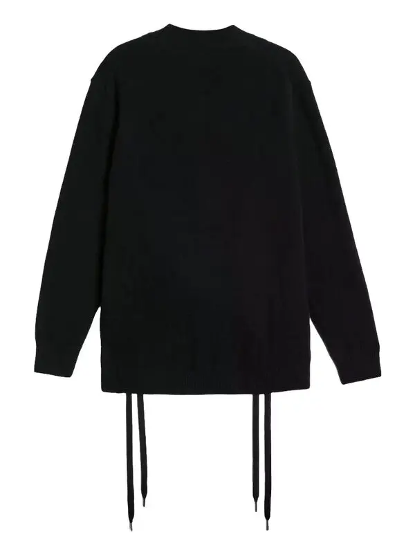 Simone Rocha Merino Wool Sweater With Lace-up Detail - Black