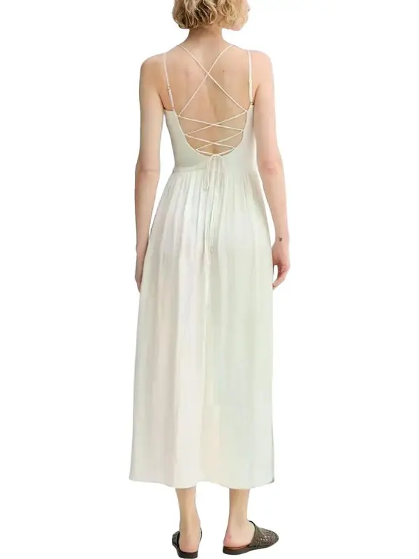 SESSUN Sweet Mambo Lace-up Midi Dress - White