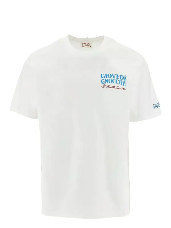 MC2 SAINT BARTH Portland T-shirt With Giovedì Gnocche Illustration - White