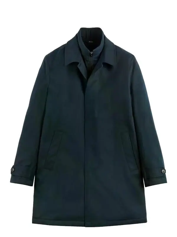 FAY Layered Single-breasted Coat - Blue