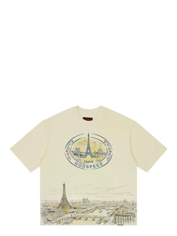 GODSPEED Paris Skyline Graphic-print T-shirt - Neutrals