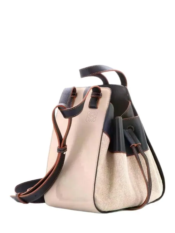 Loewe Hammock Bag Leather And Canvas Small Shoulder Bag - Neutrals