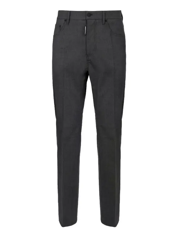 Dsquared2 Tailored Wool Blend Stretch Trousers - Grey