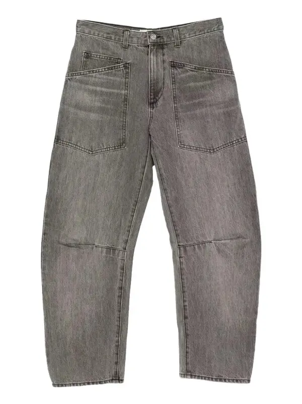 NILI LOTAN Faded Patch-pocket Jeans - Grey