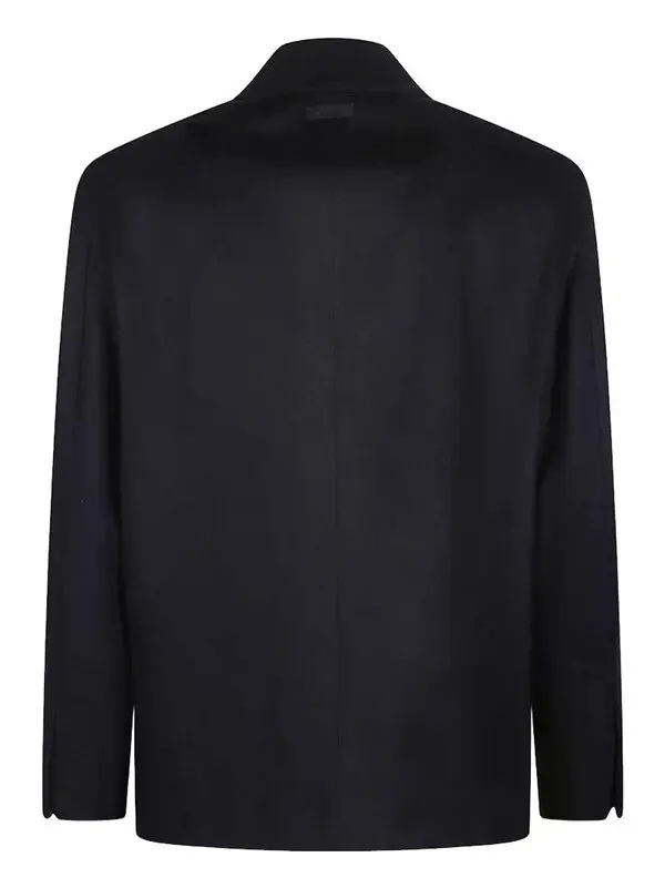 LARDINI Zip-up Wool Coat - Blue