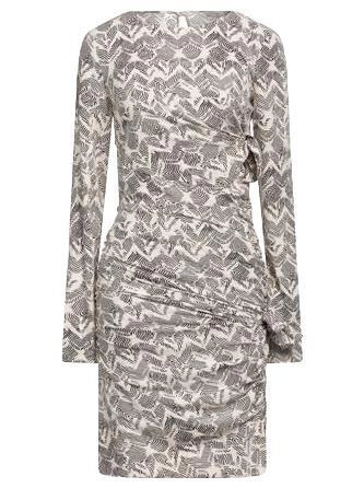 Patrizia Pepe Long Sleeve Bodycon Midi Dress With Draped Detail - Ivory