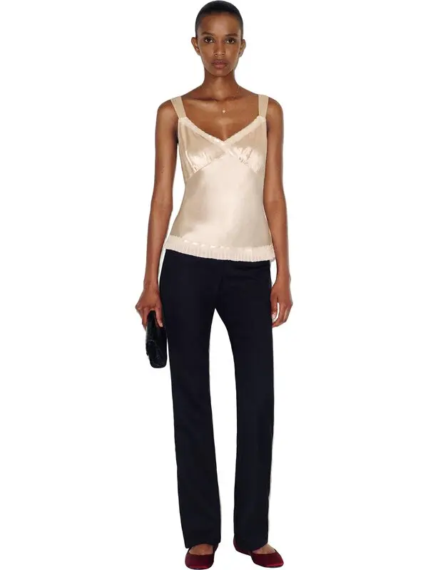 REFORMATION Salome Silk Top - Ivory