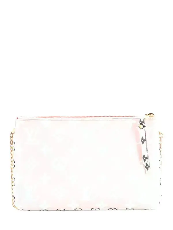 LOUIS VUITTON Double Zip Pochette Limited Edition Colored Monogram Giant Clutch Bag - Pink