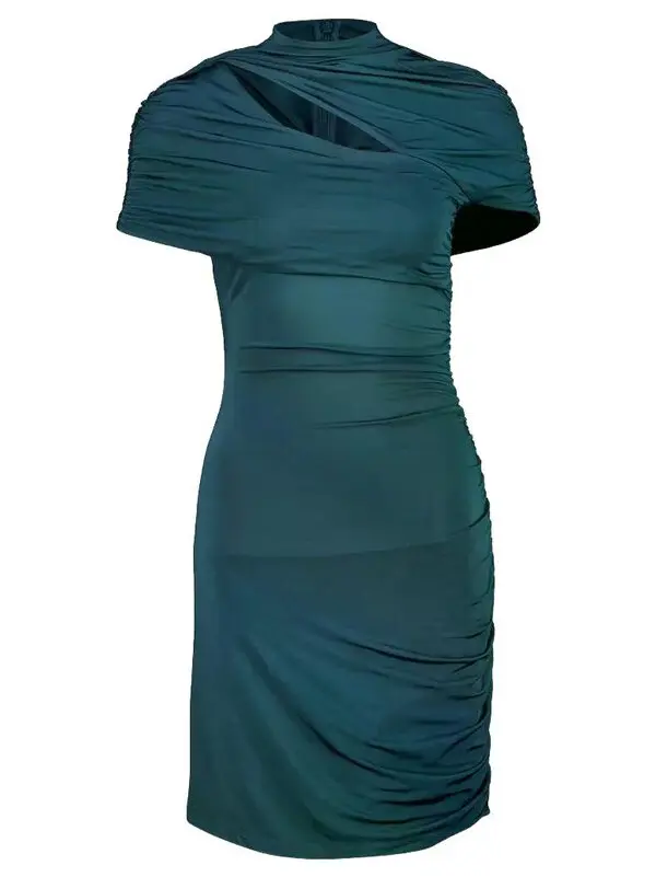 Balmain Draped Cut-out Mini Dress - Green